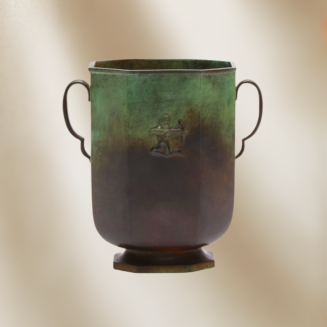 1930's Swedish Grace Patinated Bronze Vessel by Jacob Ängman for GAB B ...
